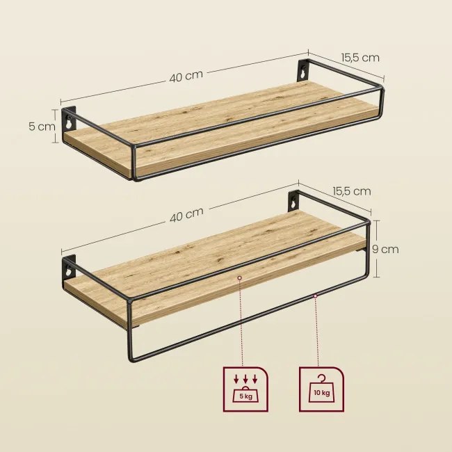 Sada dvou nástěnných polic LWS441B88