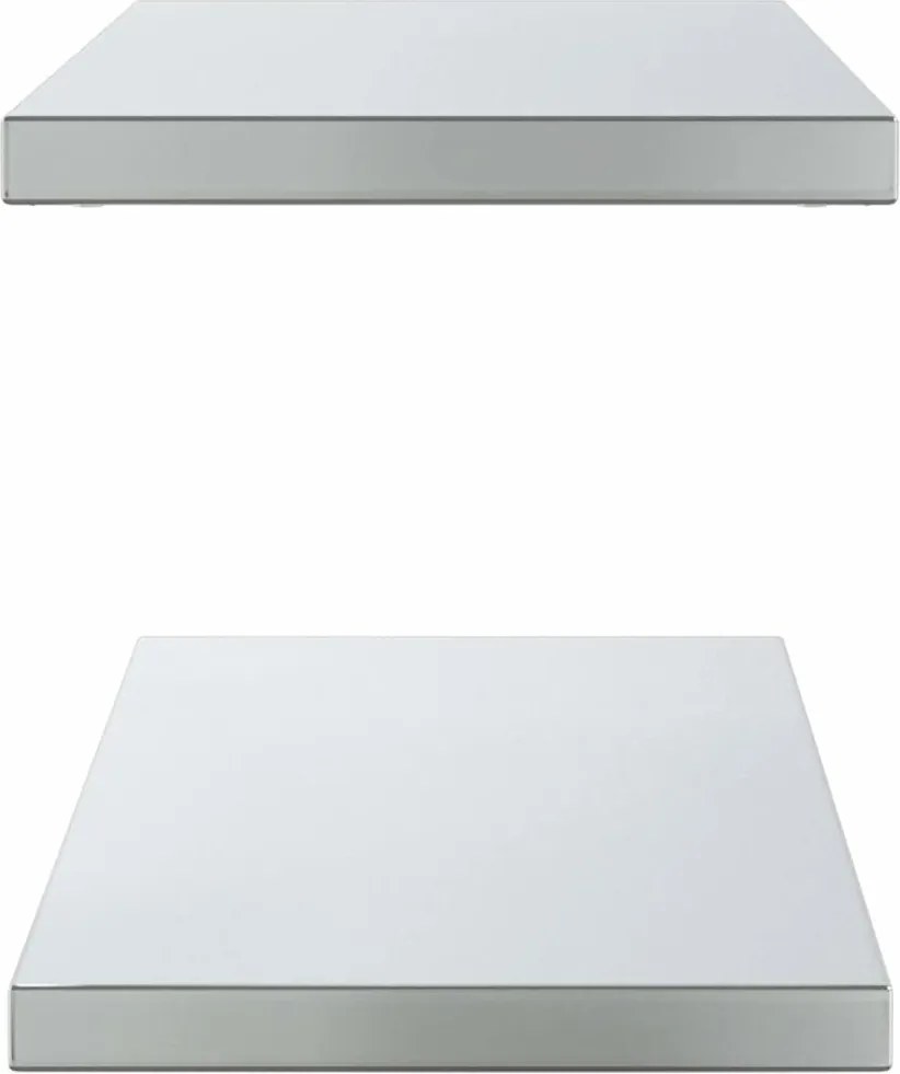 Nástěnné police 2 ks 100 x 30 cm stříbrné nerezová ocel 30279