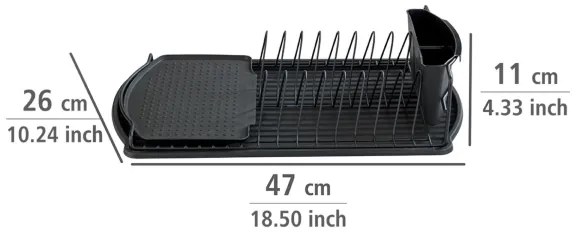 WENKO 54767100 - Odkapávač BASIC 47,5x26,5 cm černá