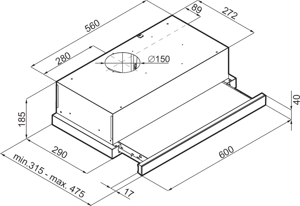 Kluge Odsavač par Kluge KOT6006BL