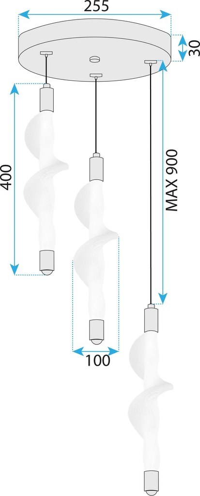 Toolight Toolight, LED stropní svítidlo 27W, 4000K, G009-3CPR, bílá-zlatá lesklá, OSW-06316