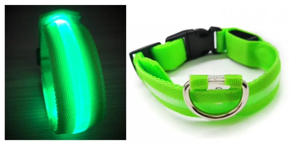 Zelený LED obojek pro psa/kočku DUKE - různé velikosti Velikost: L