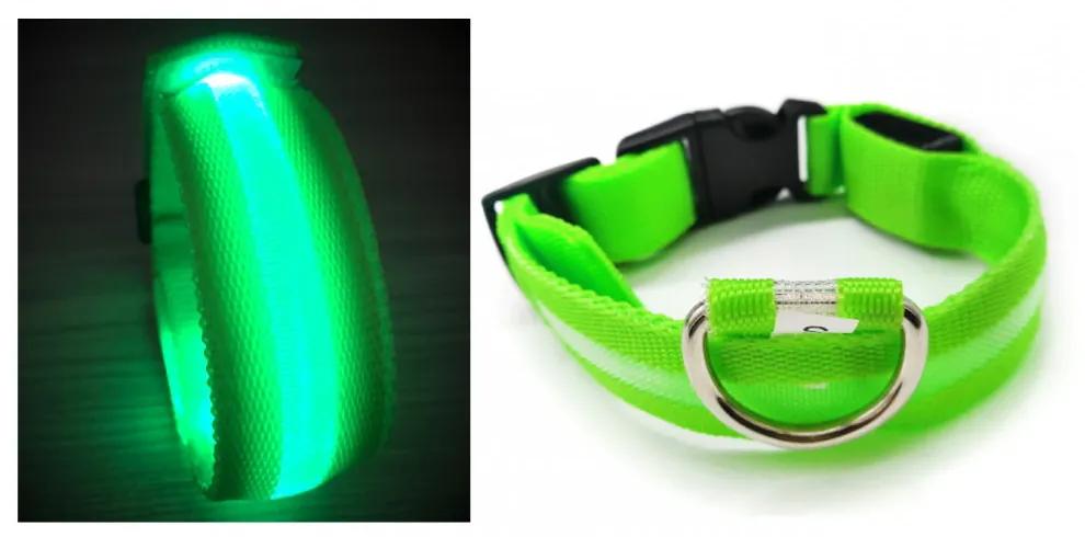 Zelený LED obojek pro psa/kočku DUKE - různé velikosti Velikost: M