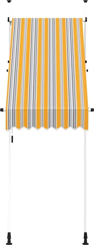 Ručně zatahovací markýza 100 cm žluto-modré pruhy 145830