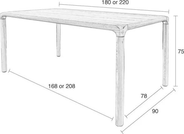 Jídelní stůl 90x220 cm Storm – Zuiver