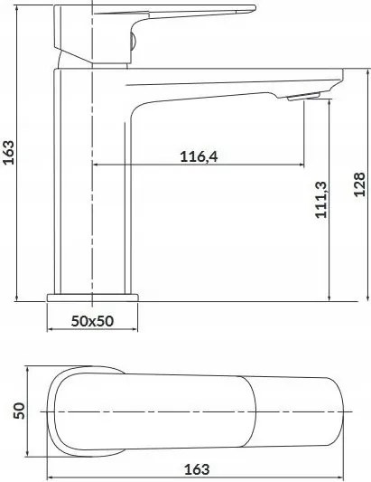 Cersanit Larga - umyvadlová baterie, zlatá matná, S951-389