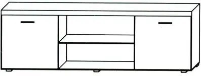 Obývací  stěna se skříní SAMBA k | sestava B | 5 dílů | san marino/krémová