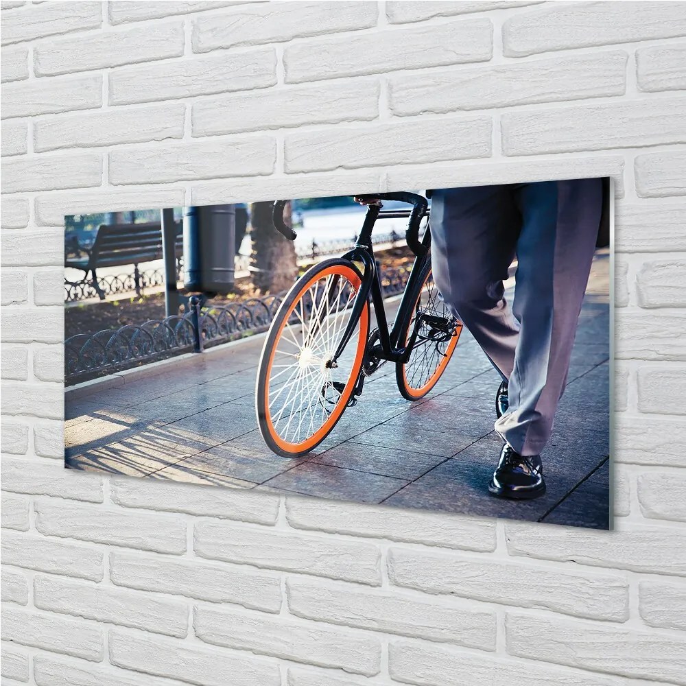 Obraz na skle Město na kole noha 140x70 cm