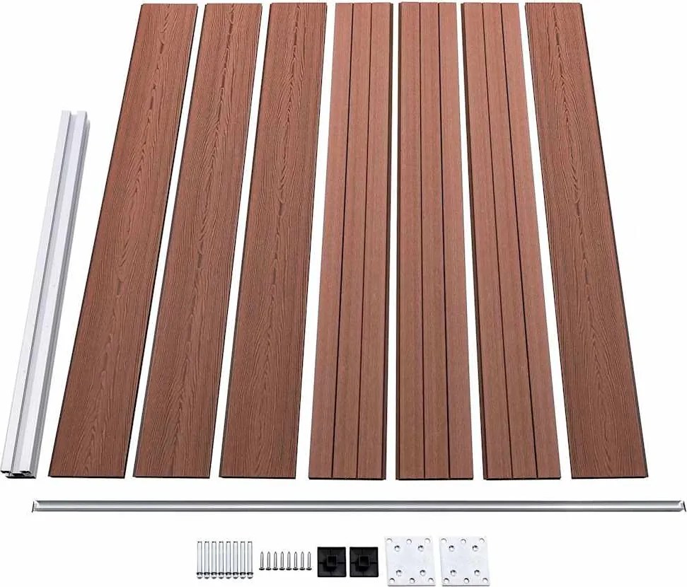Set plotového dílce WPC 526 x 146 cm hnědý 3070452