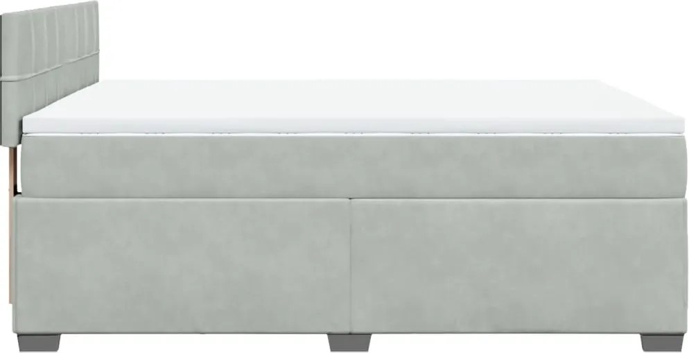 Box spring postel s matrací světle šedá 160x200 cm samet 3288654