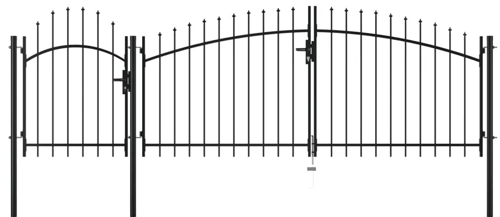 vidaXL Marketos Zahradní brána Woerden ocel 1,25 x 4 m černá