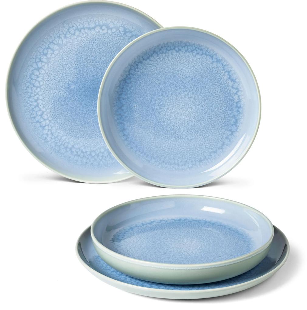 Hluboké talíře a snídaňové talíře Crafted Blueberry 4 díly