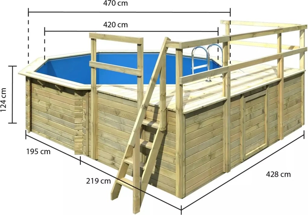 Bazén KARIBU model 2D (45637) 4,7 x 5,5 m LG3454