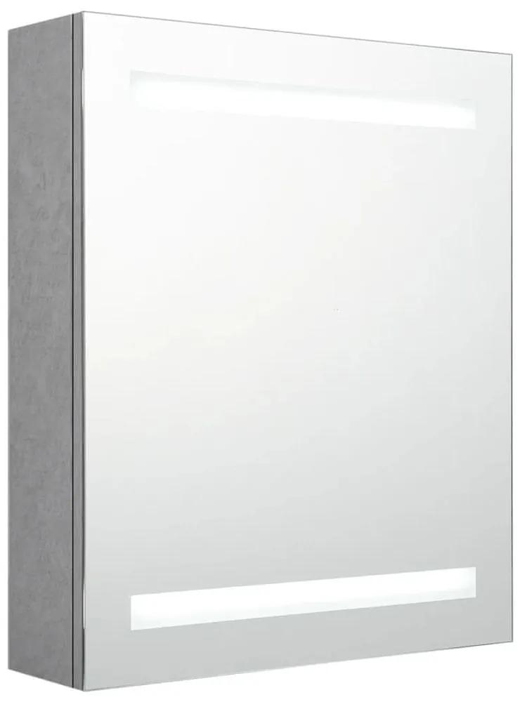 Petromila LED koupelnová skříňka se zrcadlem betonově šedá 50x14x60 cm