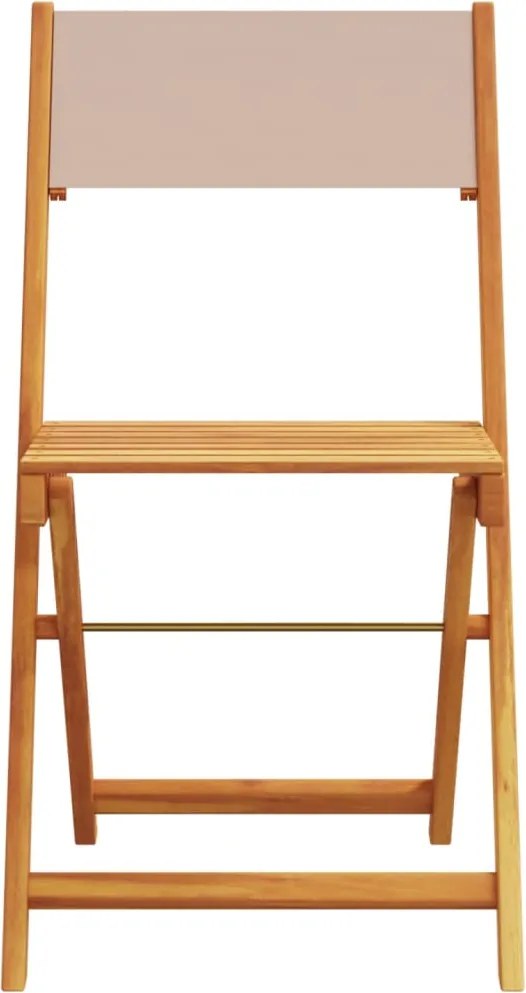 5dílný zahradní jídelní set taupe textil a masivní dřevo 3281774