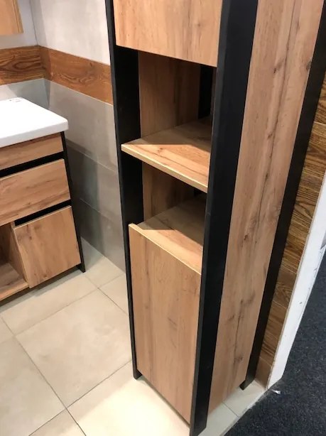 Lavedo Bronx Wotan Oak 190 vysoká skříňka do koupelny s košem