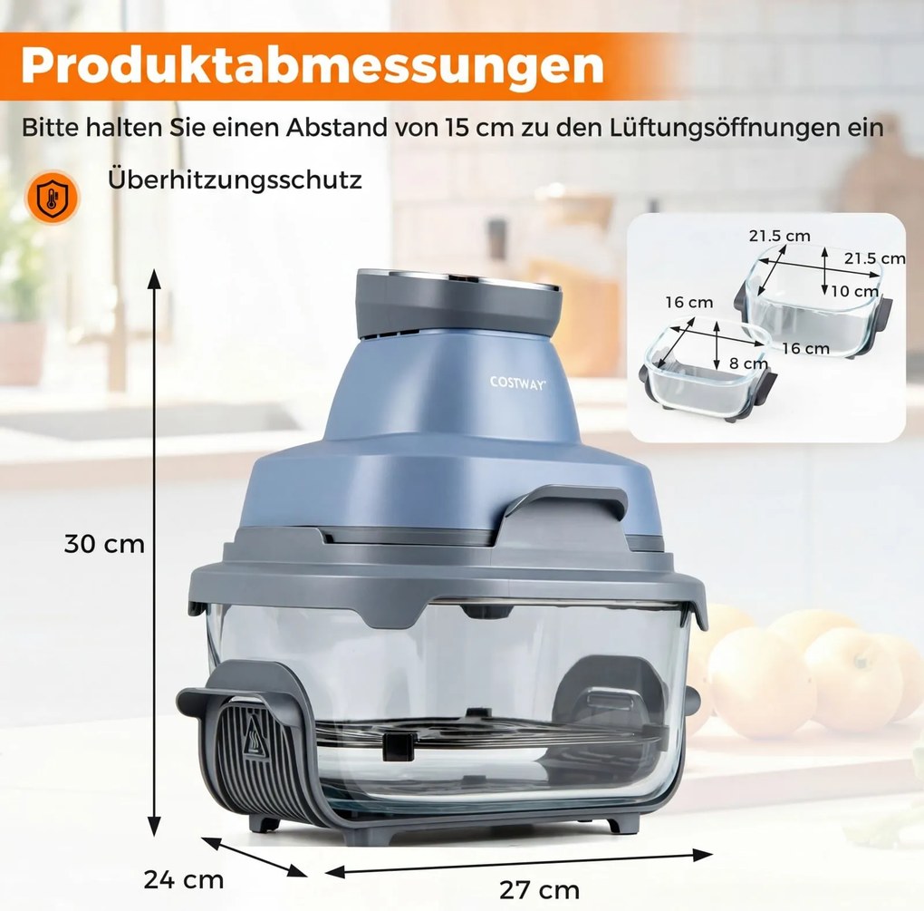Costway Přenosná vzduchová fritéza 6-in-1 Fritování a pečení na vzduchu 4 L