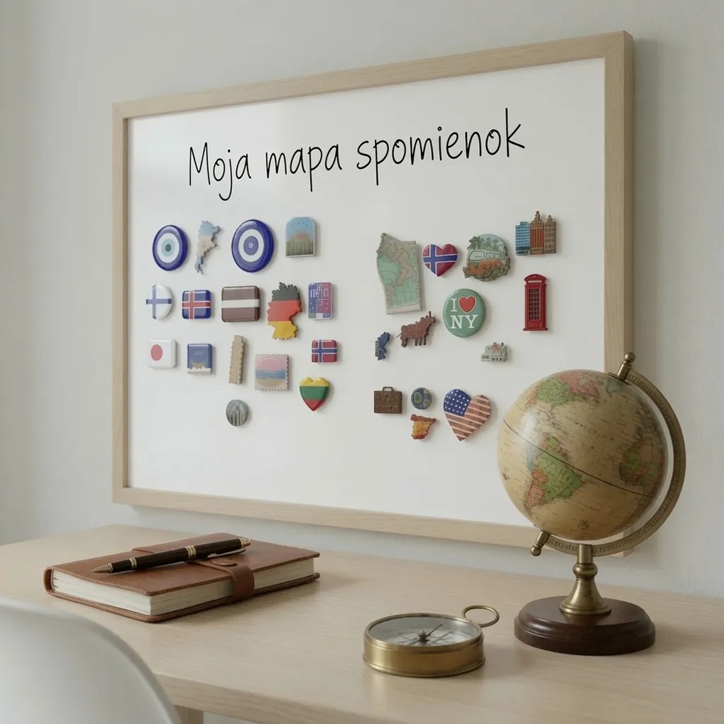 Toptabule.sk Bílá tabule na magnetky v dřevěném přírodním rámu CLASSIC 200x100 cm