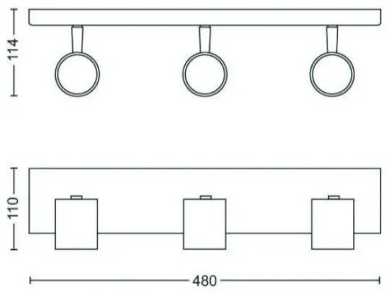 Philips - Bodové svítidlo RUNNER 3xGU10/20W/230V černá