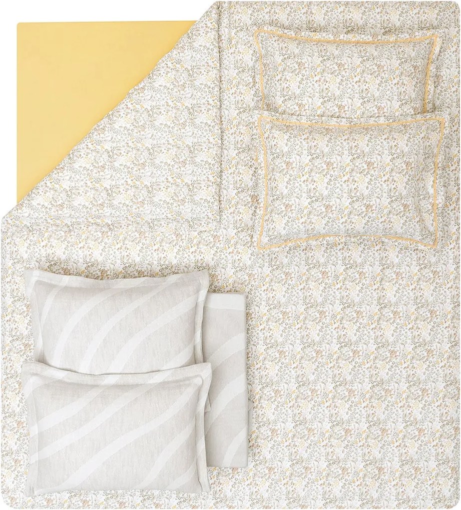 Set přehozu Lenzy, povlečení, prostěradla a povlaků na polštář, na jednolůžko, bavlněný, béžový
