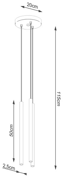 Sollux SL.1172 - Lustr na lanku PASTELO 3xG9/8W/230V zlatá