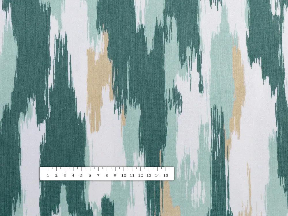 Biante Sametový povlak na polštář s lemem Tamara TMR-025 Zeleno-béžovo-bílé žíhané pruhy 35 x 45 cm
