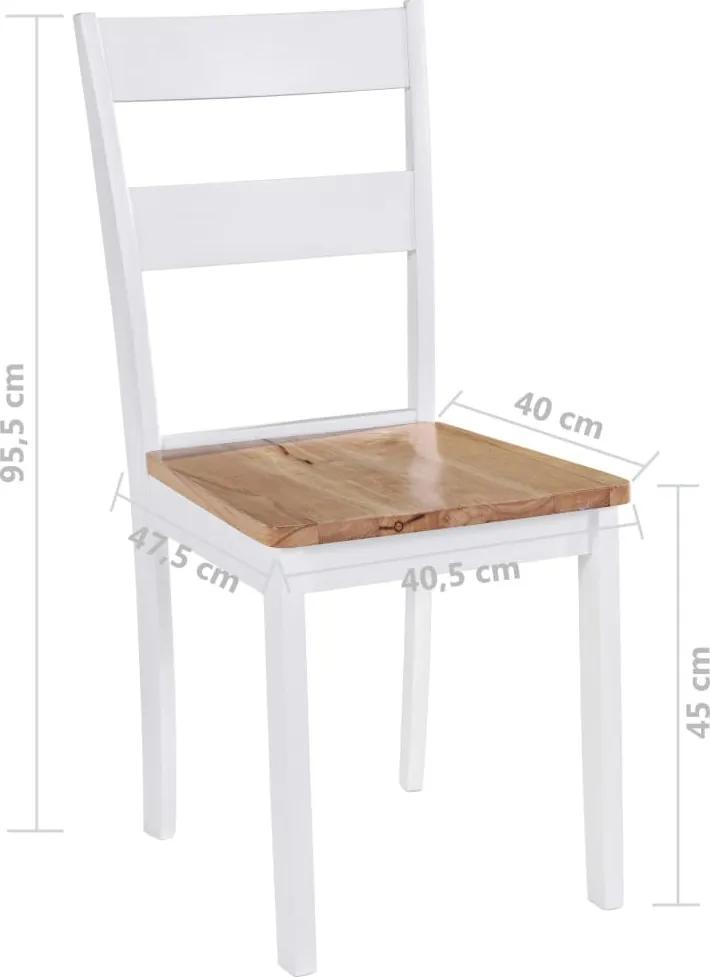 vidaXL Jídelní židle 2 ks bílé masivní kaučukovník [245368]
