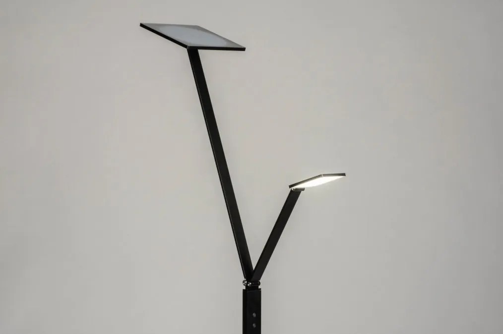 Stojací designová lampa se stmívačem Asymetrico Gene Black Quadra