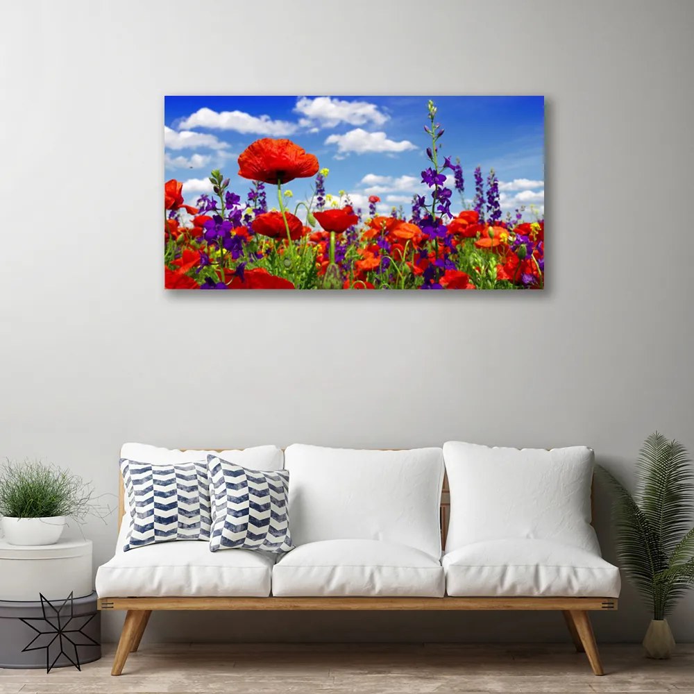 Obraz na plátně Tulipány Rostlina 125x50 cm