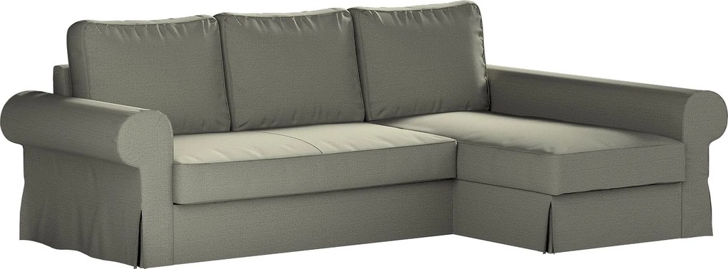 Potah na pohovku IKEA Backabro rozkládací se šezlongem barva šedá látka pletený vzor
