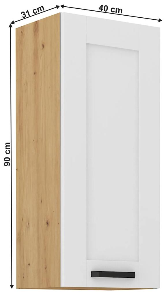 Horní skříňka, bílá/dub artisan, LULA 40 G-90 1F