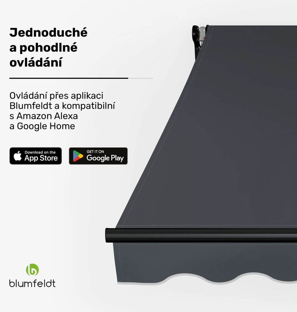 Blumfeldt CloudShade Markýza, Smart Control, UV ochrana, Montáž na zeď
