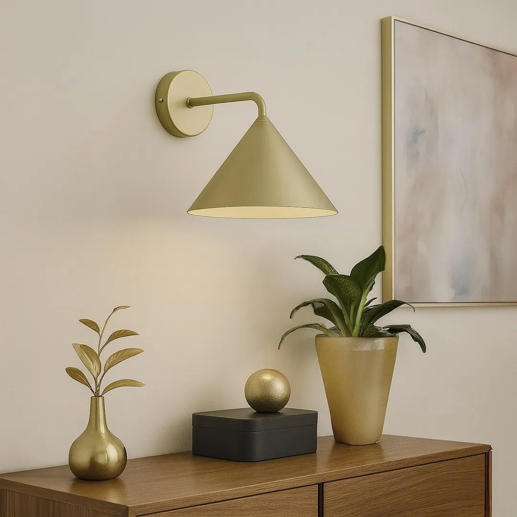 Nástěnné svítidlo Capital, 1x zlaté kovové stínítko, (fi 21cm), g