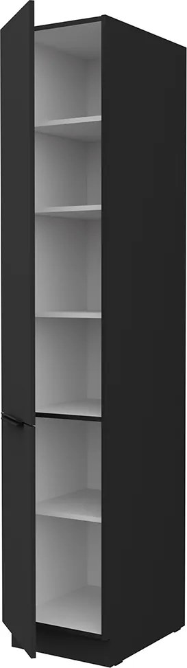 ARIA cc | vysoká skříňka 40 DK-210 2F potravinová s policemi | 40 cm | ANTI FINGERPRINT povrch | černá