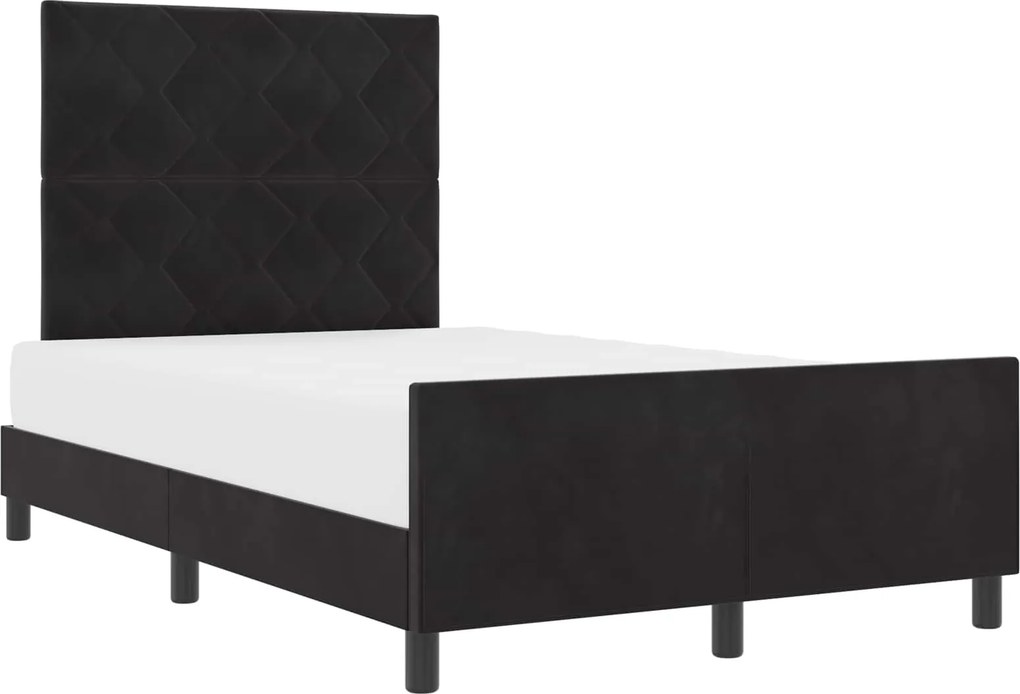 Postel s boxspringem s čelo Černá 120 x 190 cm samet 3344995