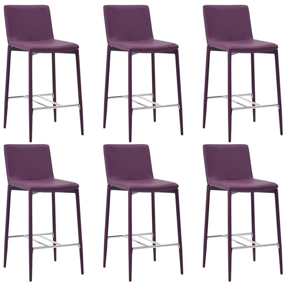 279686 vidaXL Barové stoličky 6 ks fialové umělá kůže
