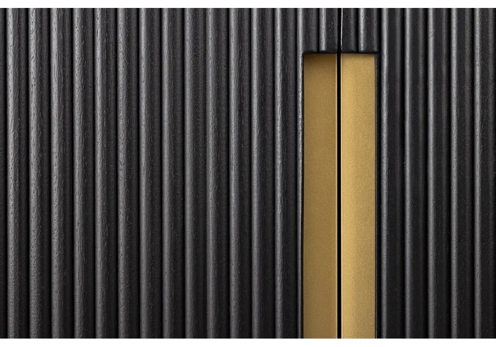Massive home | Ručně vyrobená komoda GATSBY 160cm retro styl mango, černá zlatá