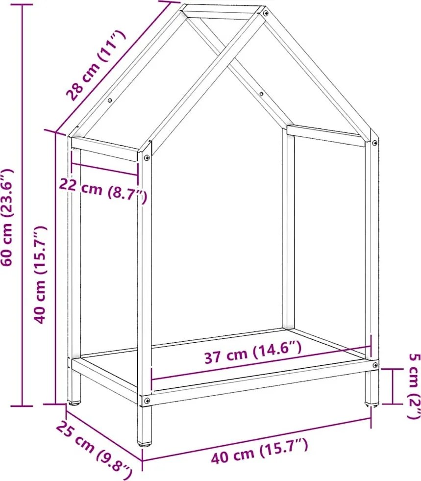 vidaXL Stojan palivové dřevo Ocel válcovaná za studena [864291] Barva: Černá