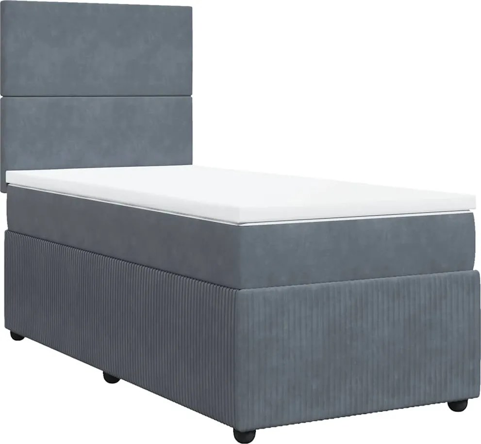 Box spring postel s matrací tmavě šedá 90x200 cm samet 3294533