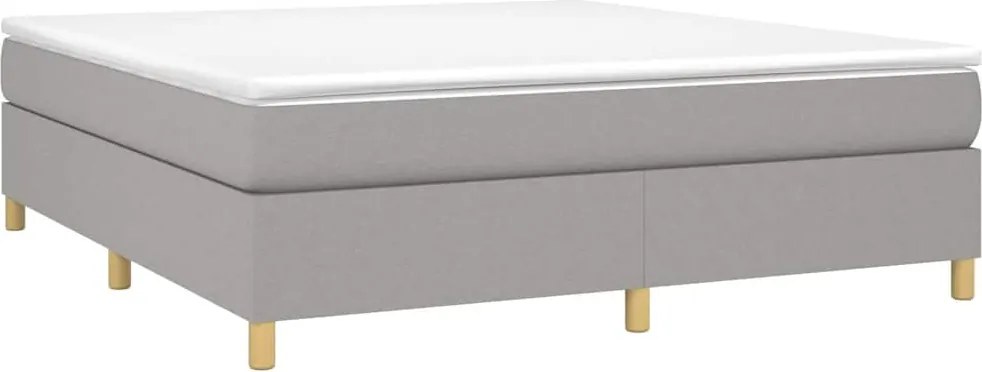 Box spring postel s matrací světle šedá 160 x 200 cm textil 3144530