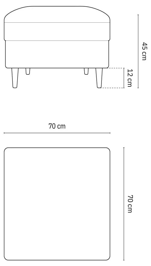 Sametová podnožka v petrolejové barvě Kyoto – Cosmopolitan Design