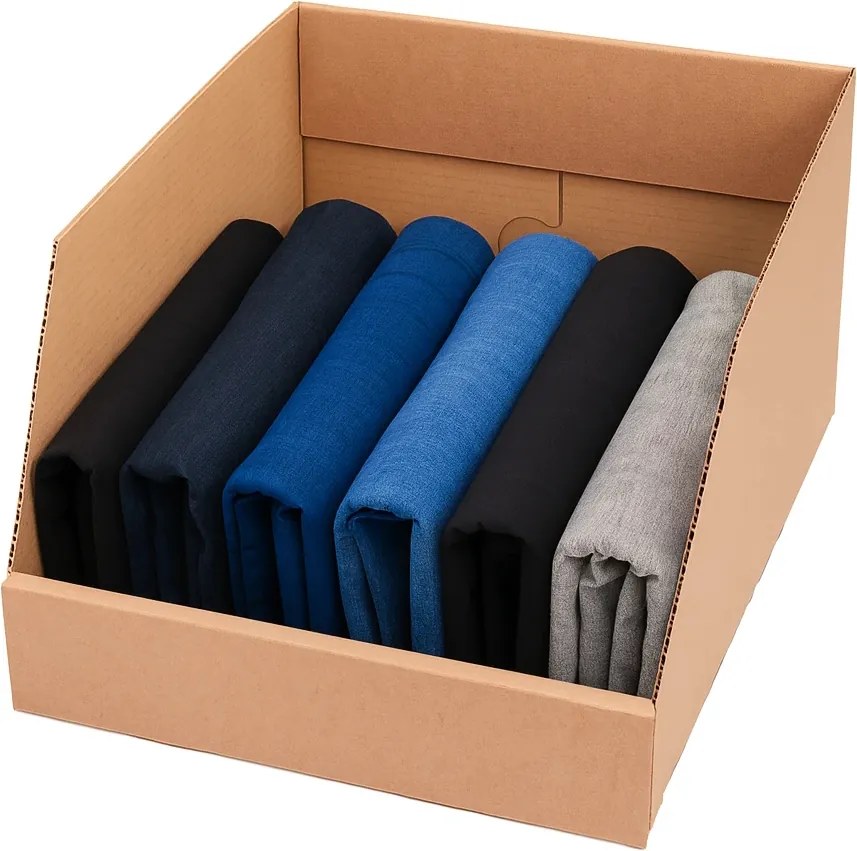 KARTON PAK Úložné boxy na oblečení, organizéry do skříně EKO KARTON 27x40x21 - zkosený