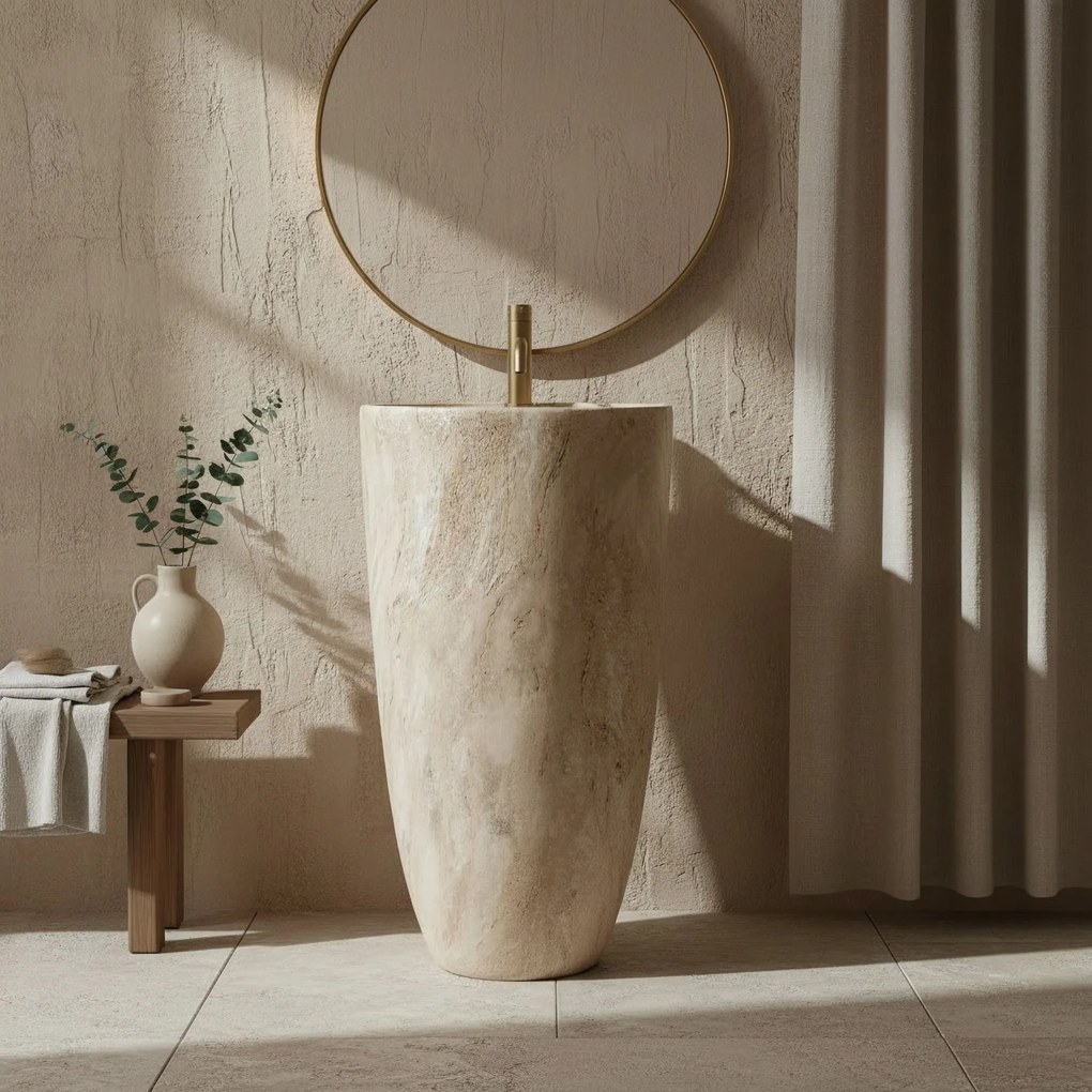 Rea Anya Savana Matt, volně stojící umyvadlo 840x450x450 mm, imitace kamene, REA-U3614