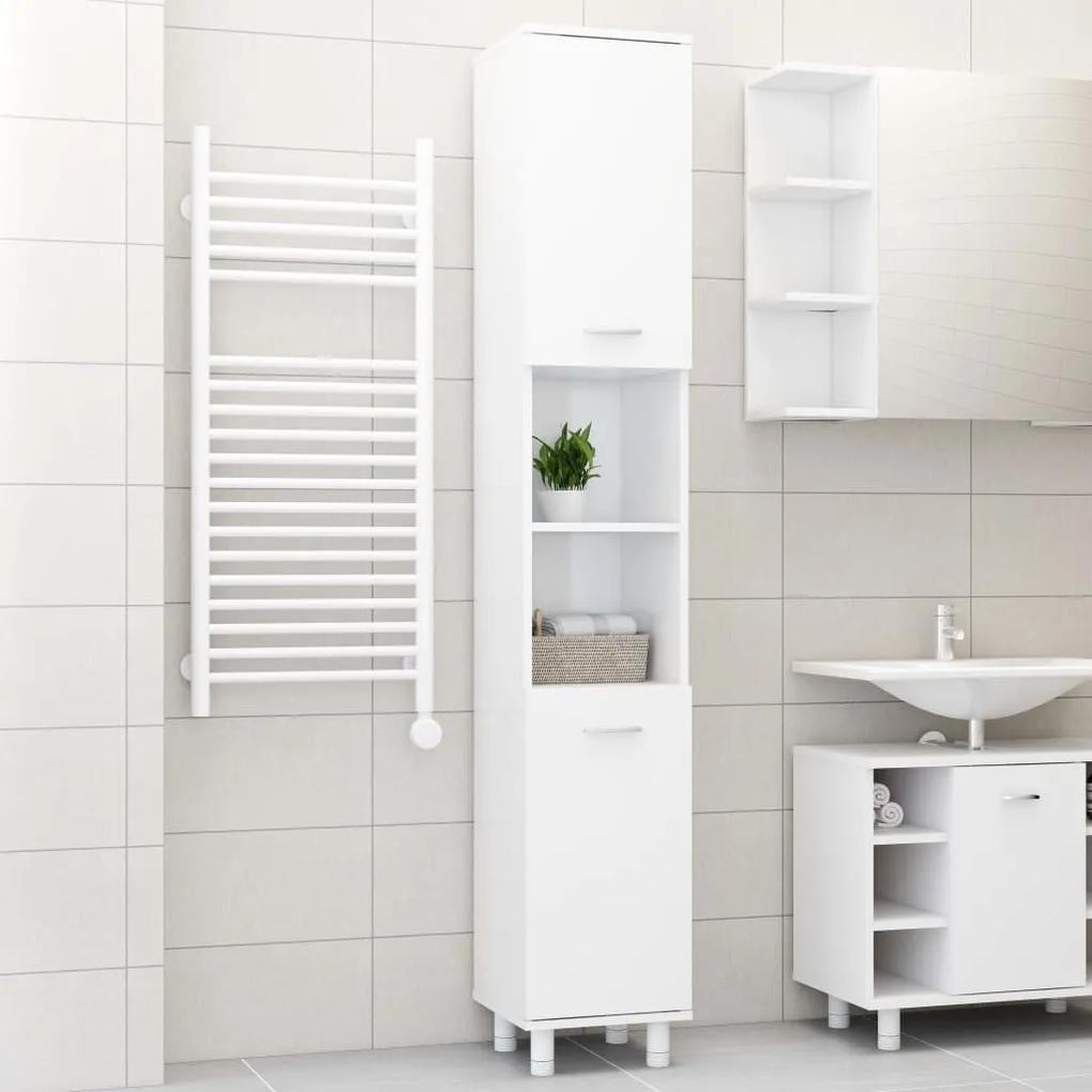 802630 vidaXL Koupelnová skříňka bílá vysoký lesk 30x30x179 cm dřevotříska