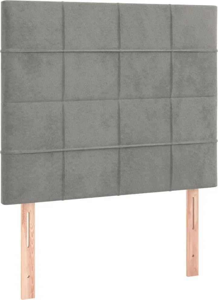 Box spring postel s matrací světle šedá 100x200 cm samet 3137827