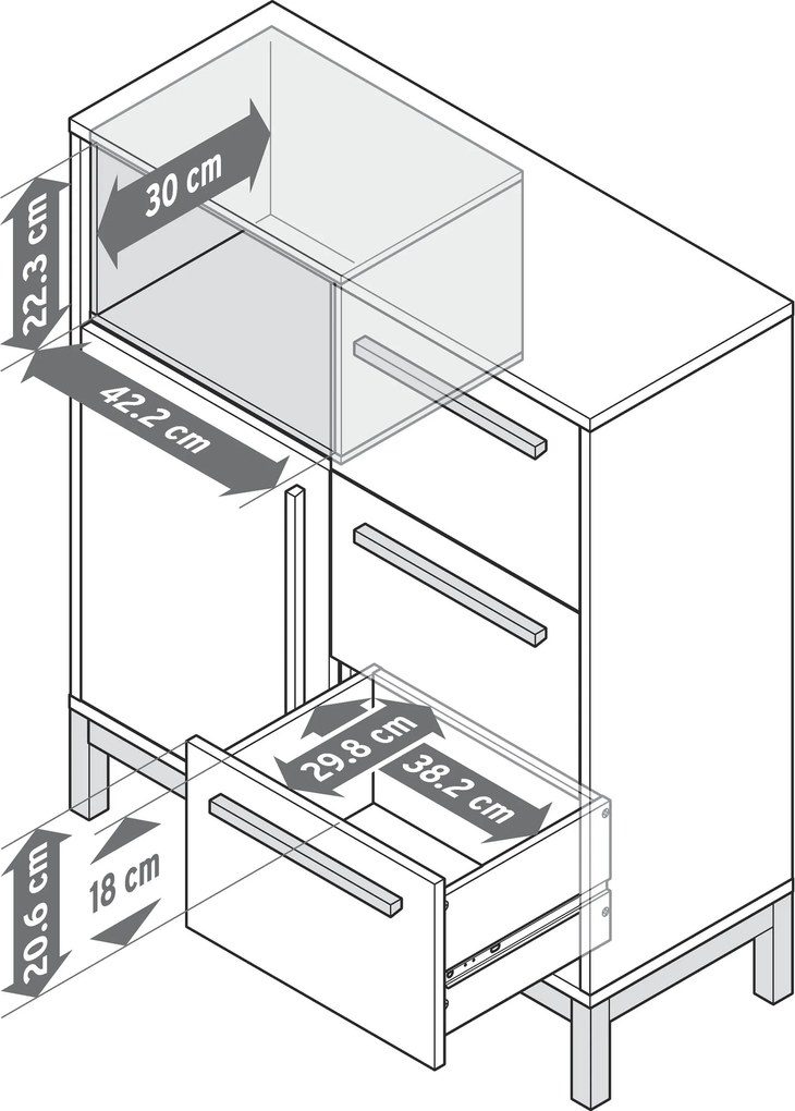 Tchibo - Koupelnová odkládací skříňka Eklund - barva: šedá