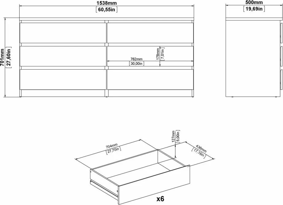 Tvilum Komoda Simplicity 232 bílý lesk