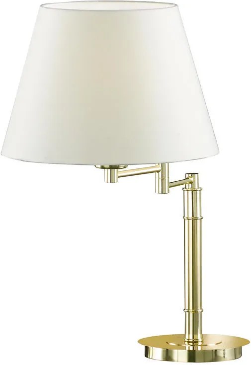 Fisher & Honsel 93361 Wiesbaden, stolní lampa, 1x60W, leštěná a matná mosaz, stínítko champagne