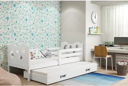 Dětská postel s výsuvnou postelí MIKO 190x80 cm Bílá Bílá