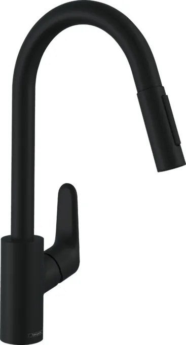 Hansgrohe Focus M41, dřezová baterie s vytahovací sprškou, černá matná, 31815670